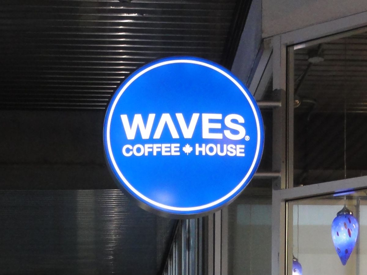 Waves Coffee Signage - UFOs Made Here